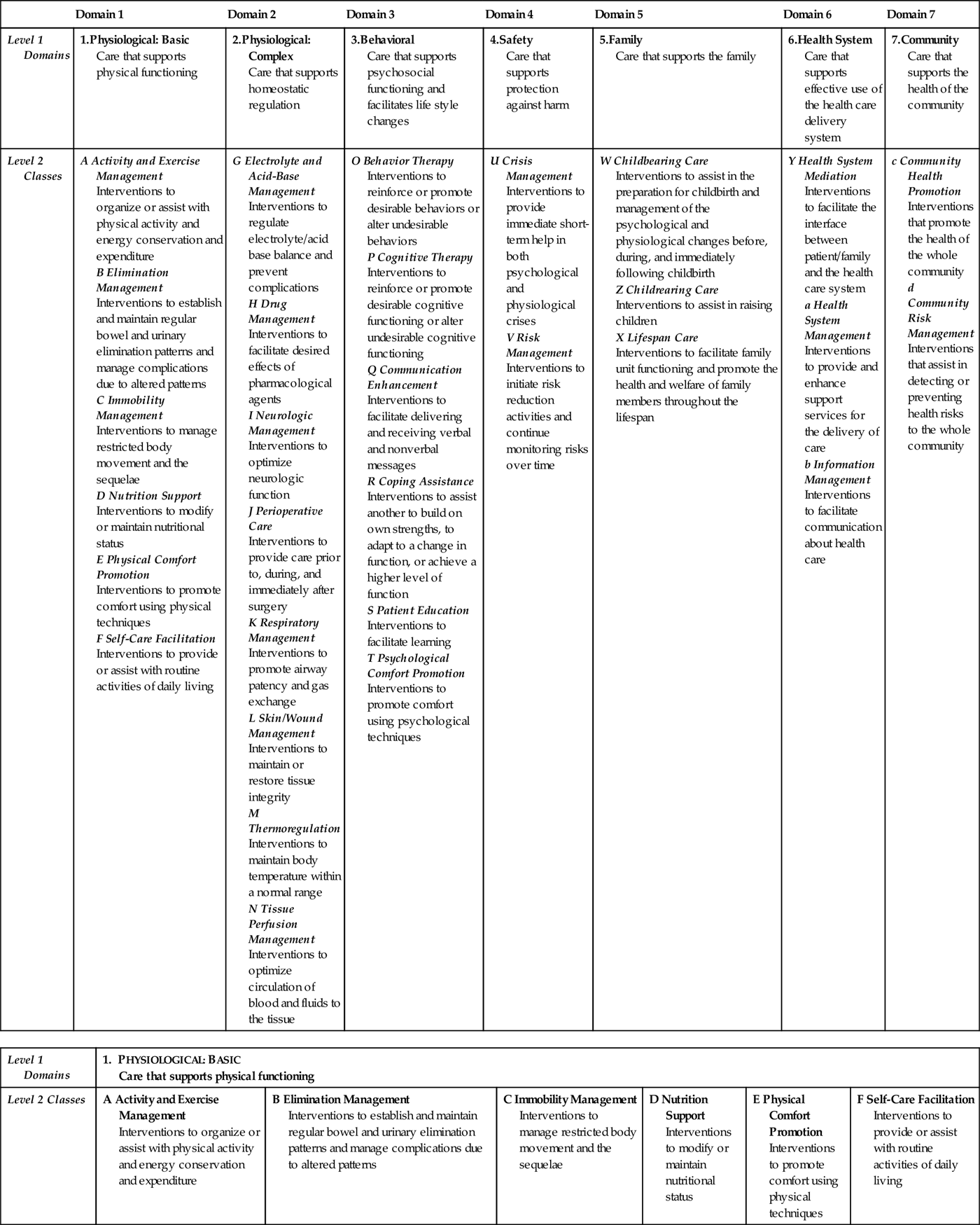 Nursing Interventions Classification (NIC)