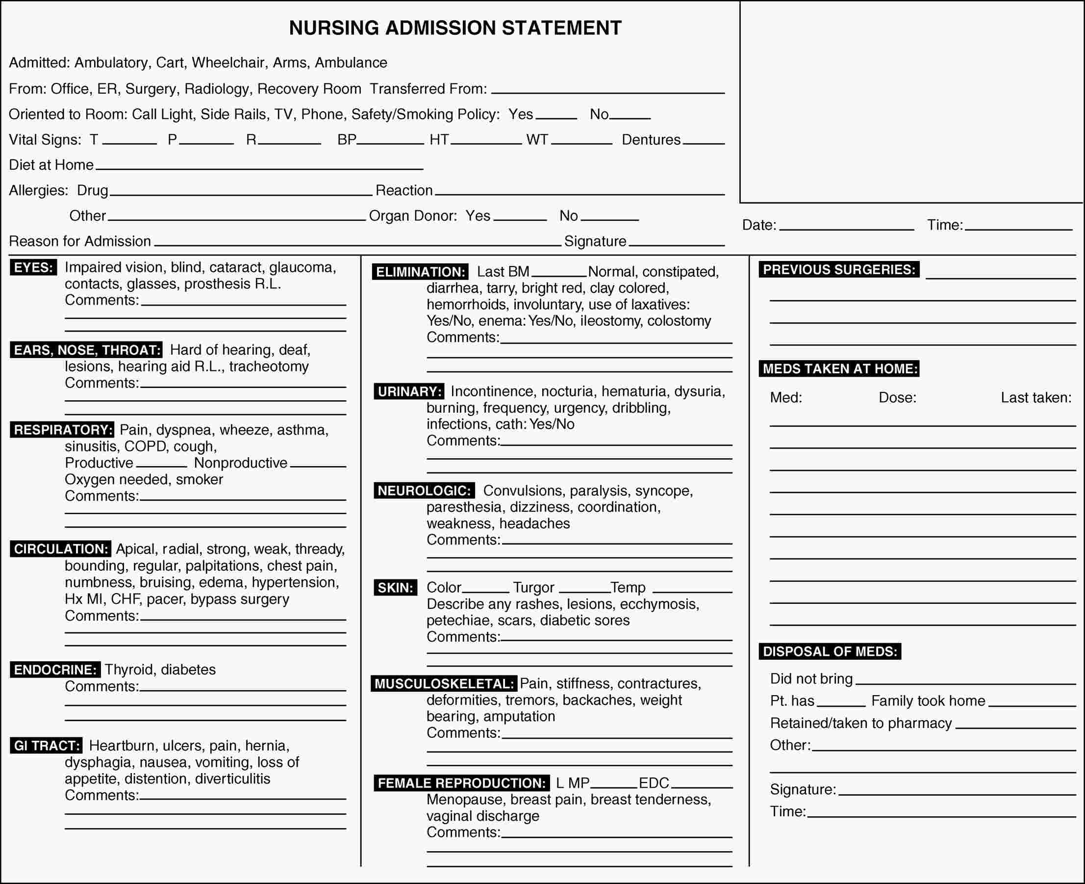 Admission, Transfer, and Discharge